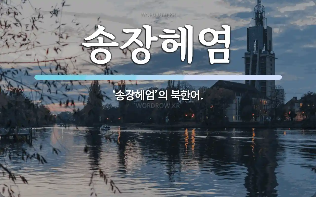 송장헤염 뜻 ‘송장헤엄의 북한어