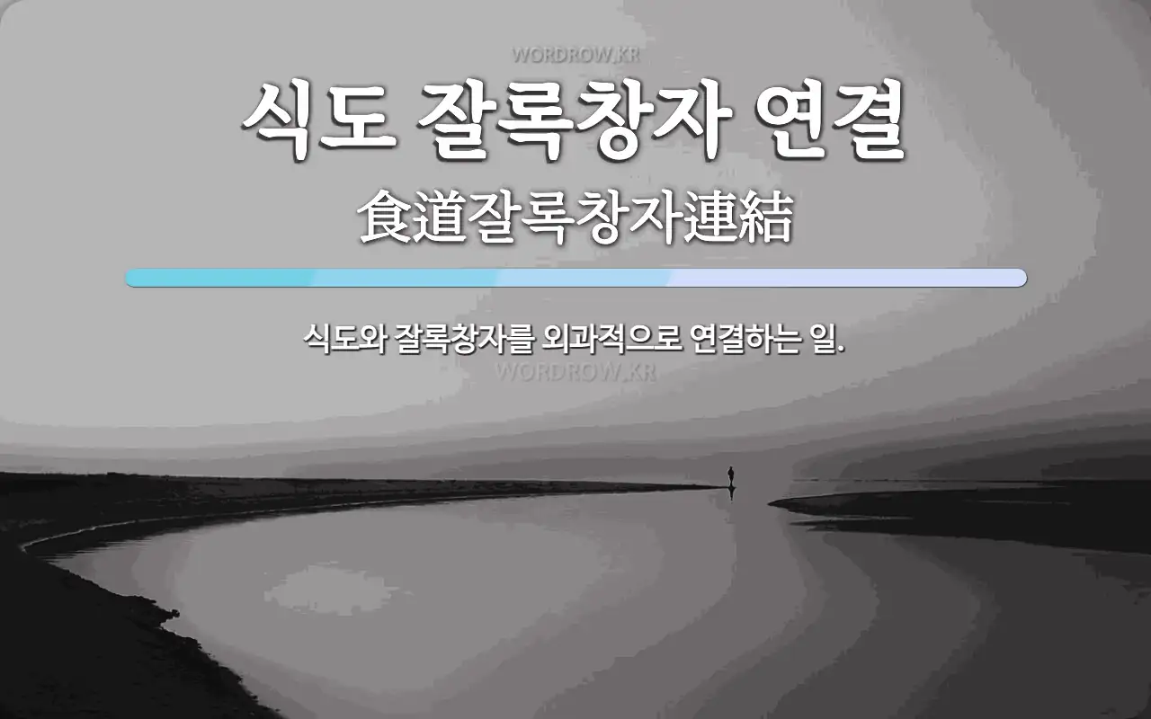 식도 잘록창자 연결 뜻 식도와 잘록창자를 외과적으로 연결하는 일