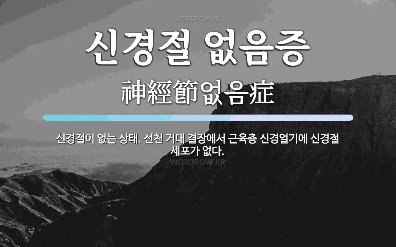 신경절 없음증 뜻 신경절이 없는 상태 선천 거대 결장에서 근육층 신경얼기에 신경절 세포가 없다