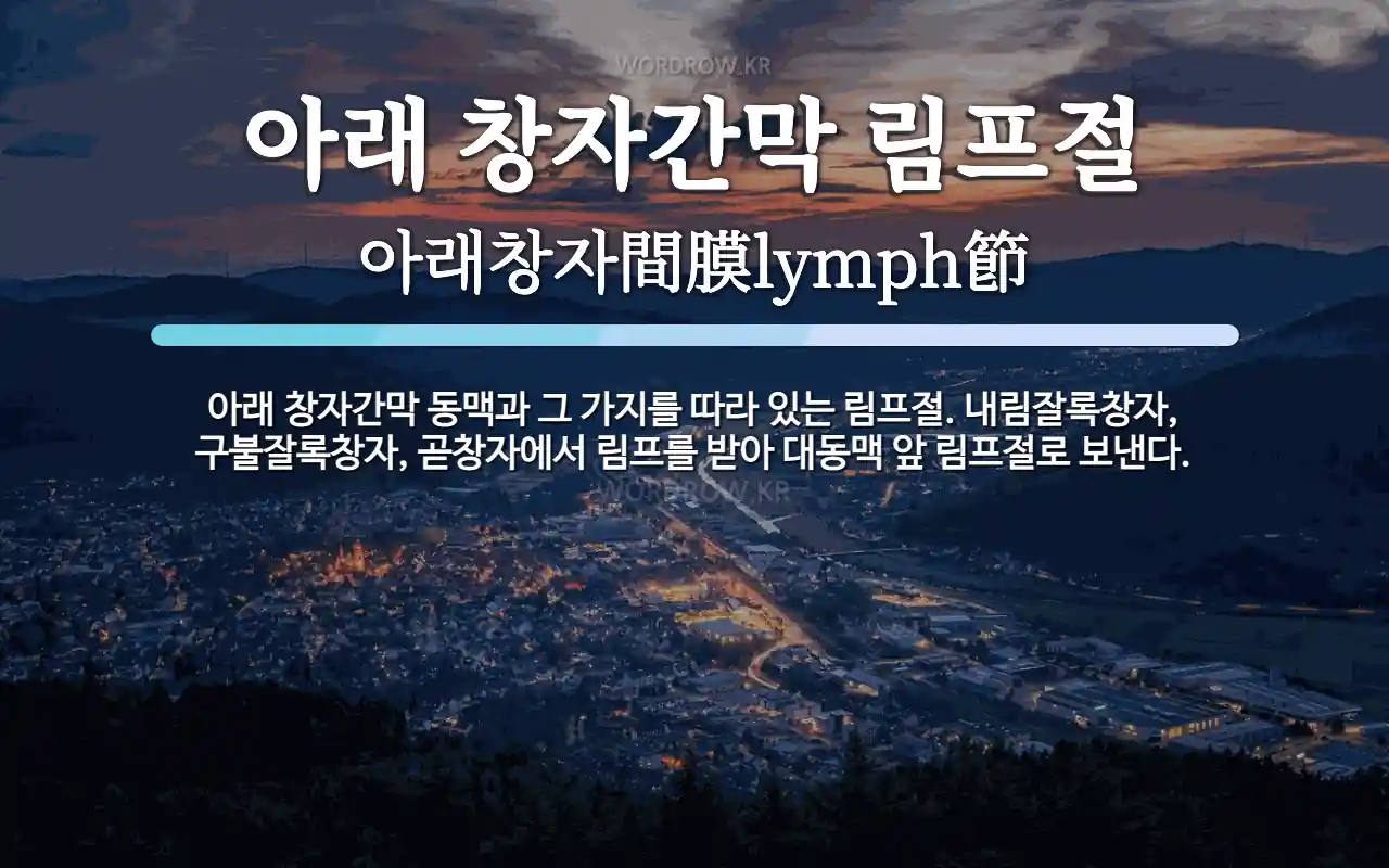 아래 창자간막 림프절 뜻 아래 창자간막 동맥과 그 가지를 따라 있는 림프절 내림잘록창자 구불잘록창자 곧창자에서
