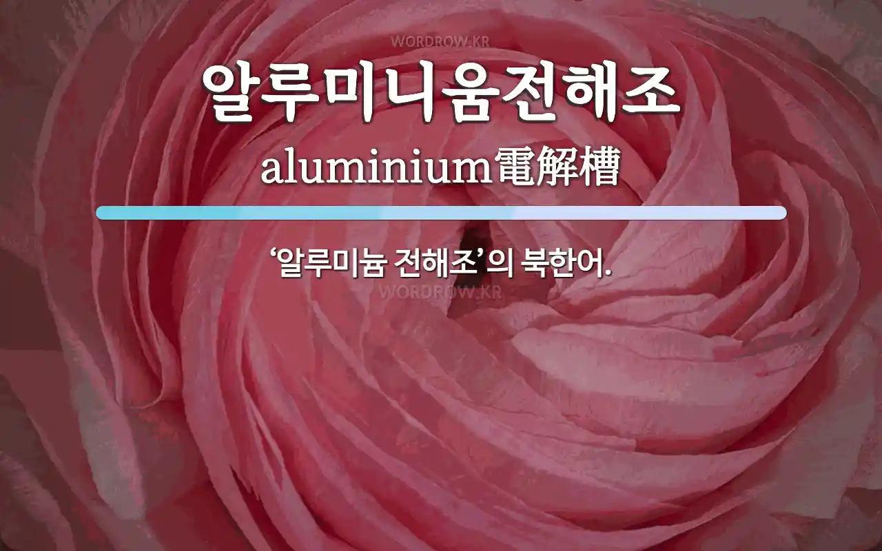 알루미니움전해조 뜻 ‘알루미늄 전해조의 북한어