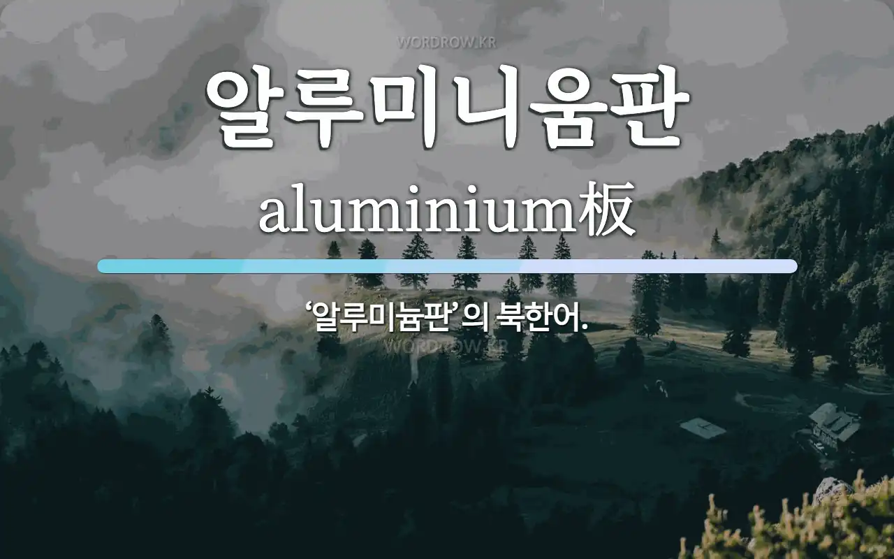 알루미니움판 뜻 ‘알루미늄판의 북한어