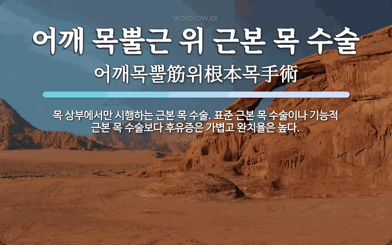 어깨 목뿔근 위 근본 목 수술 뜻 목 상부에서만 시행하는 근본 목 수술 표준 근본 목 수술이나 기능적 근본 목 수술보다 후