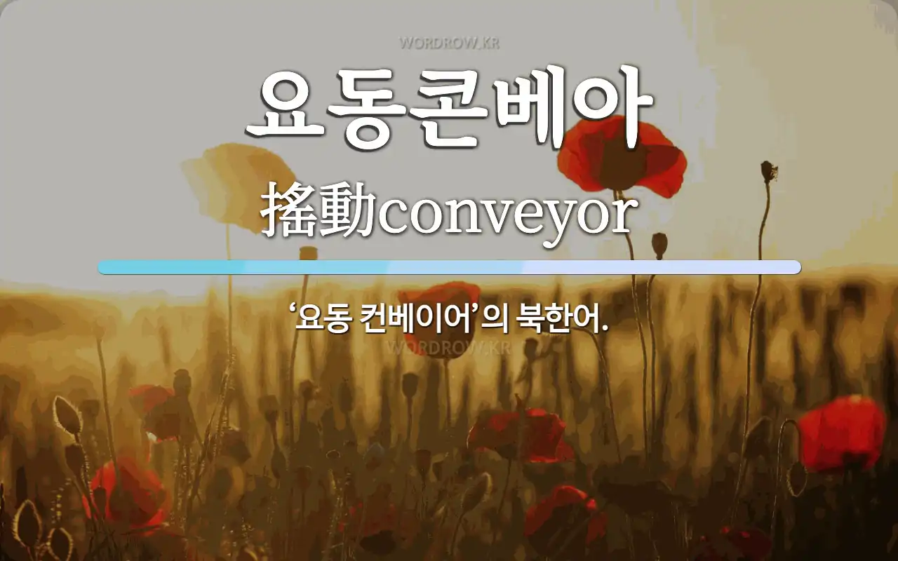 요동콘베아 뜻 ‘요동 컨베이어의 북한어