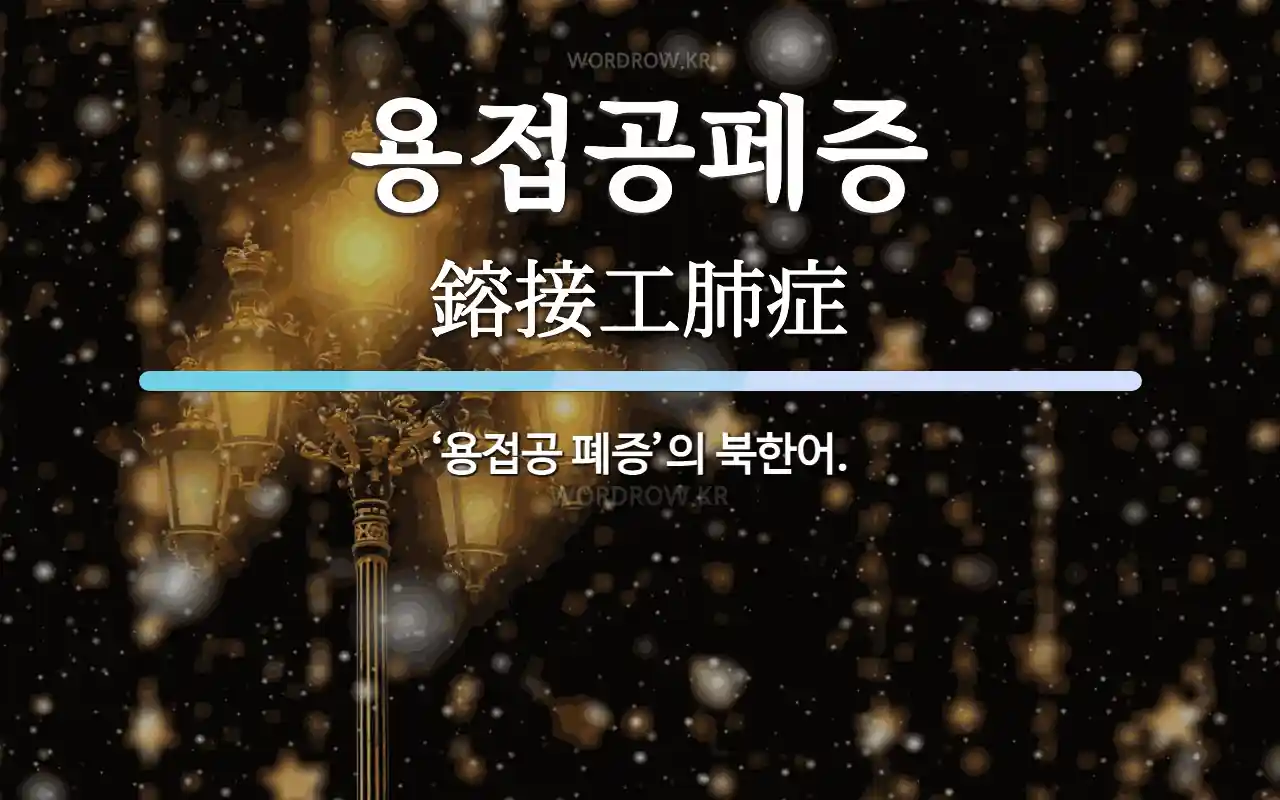 용접공페증 뜻 ‘용접공 폐증의 북한어
