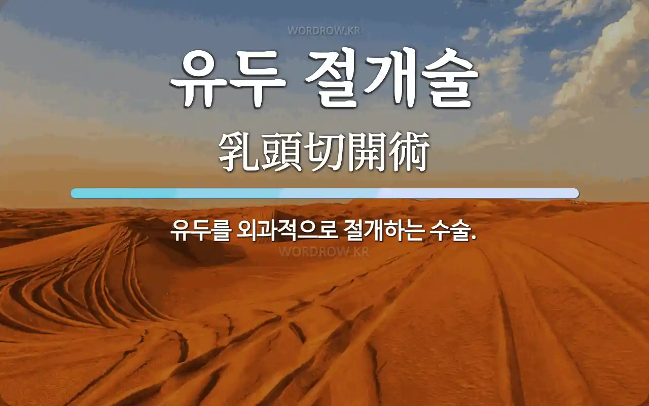 유두 절개술 뜻 유두를 외과적으로 절개하는 수술