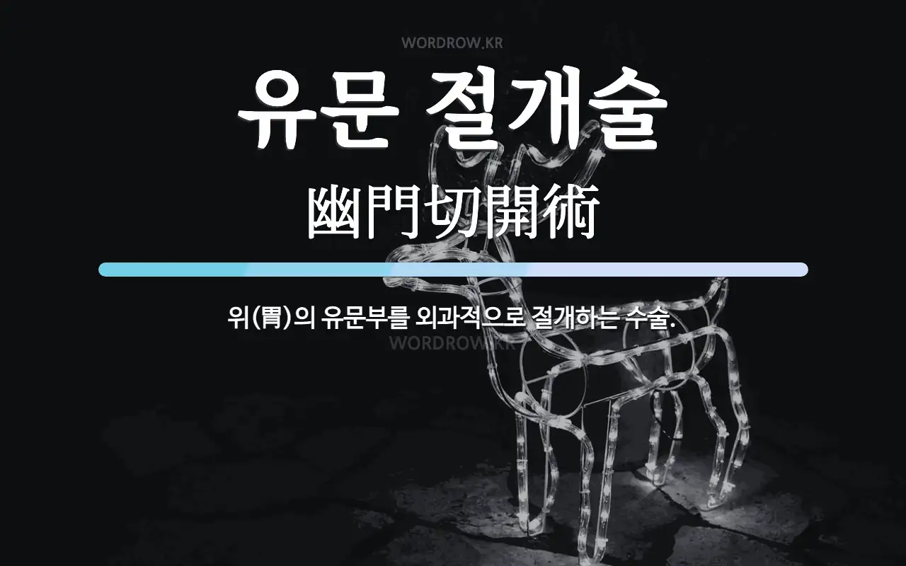 유문 절개술 뜻 위胃의 유문부를 외과적으로 절개하는 수술