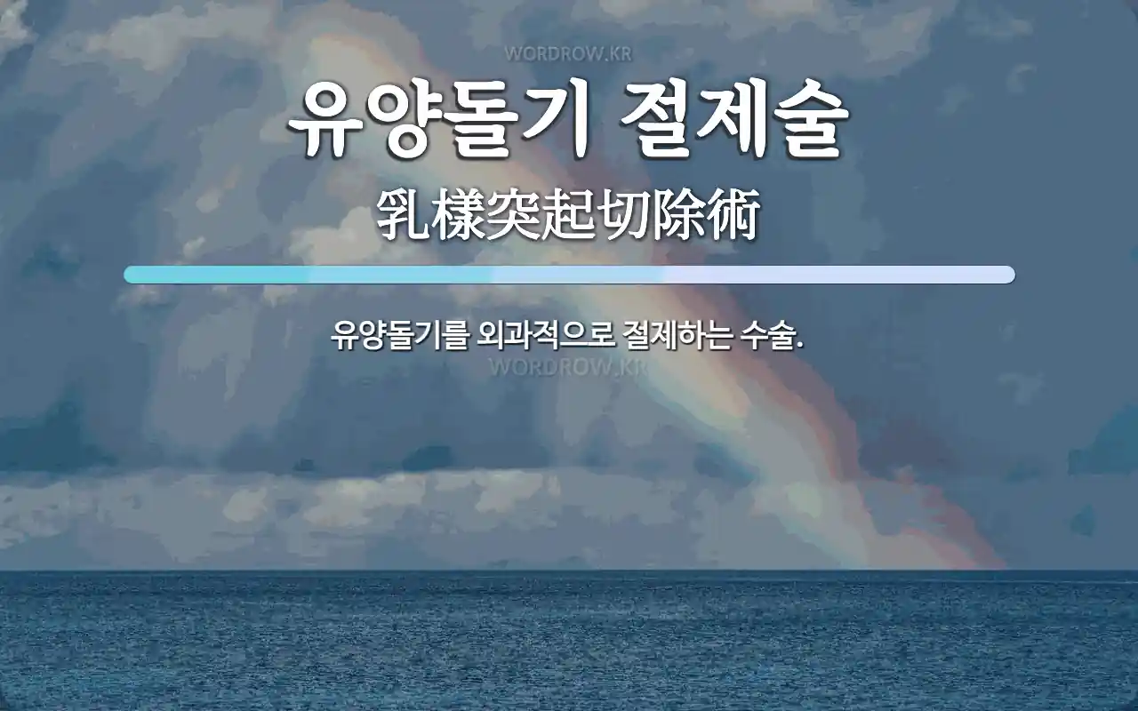 유양돌기 절제술 뜻 유양돌기를 외과적으로 절제하는 수술