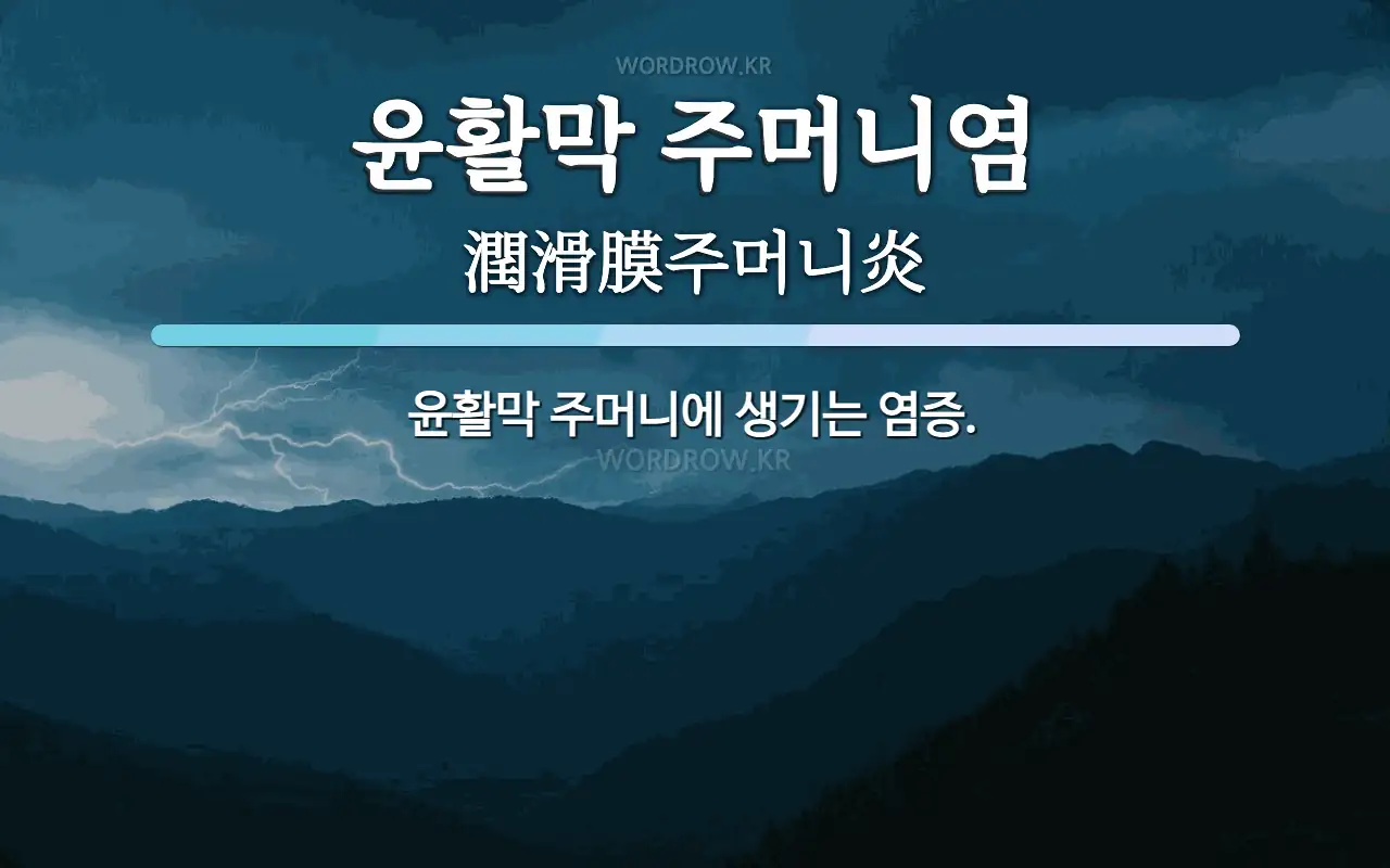 윤활막 주머니염 뜻 윤활막 주머니에 생기는 염증