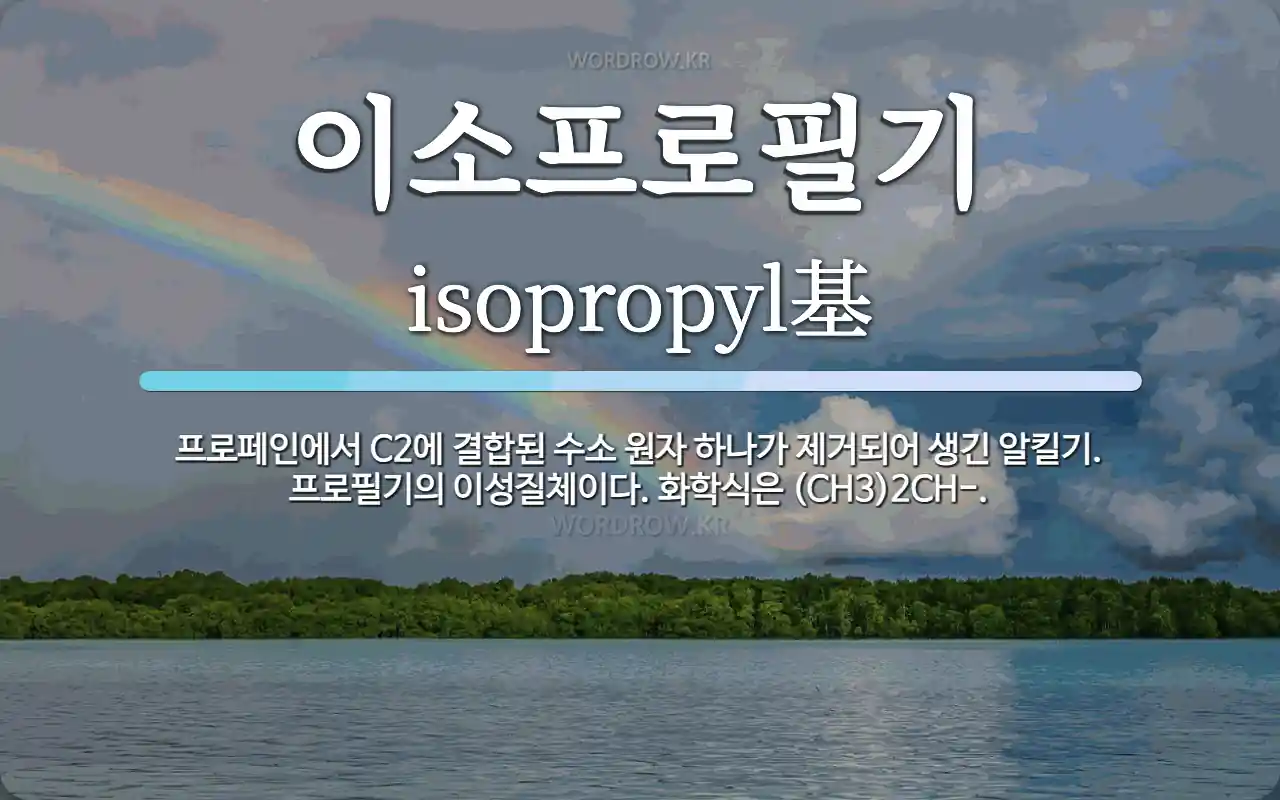 이소프로필기 뜻 프로페인에서 C2에 결합된 수소 원자 하나가 제거되어 생긴 알킬기 프로필기의 이성질체이다