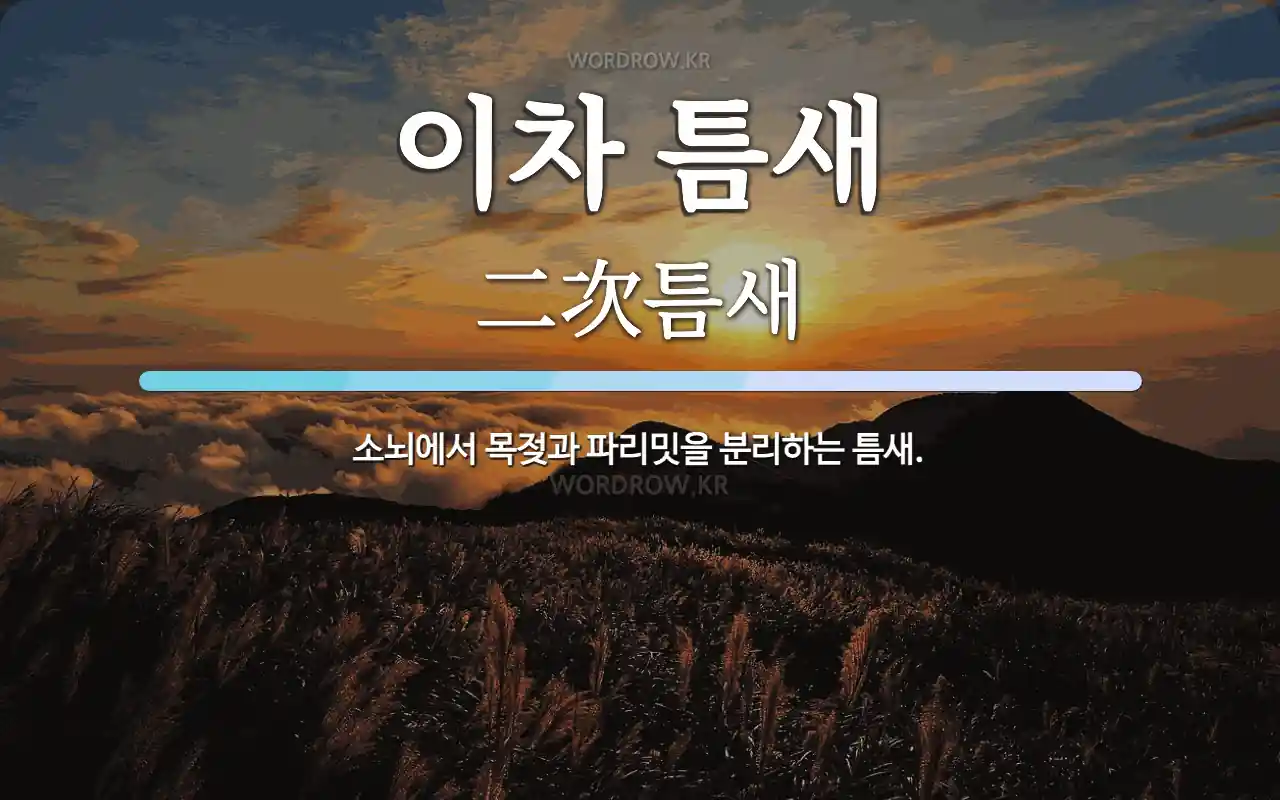 이차 틈새 뜻 소뇌에서 목젖과 파리밋을 분리하는 틈새