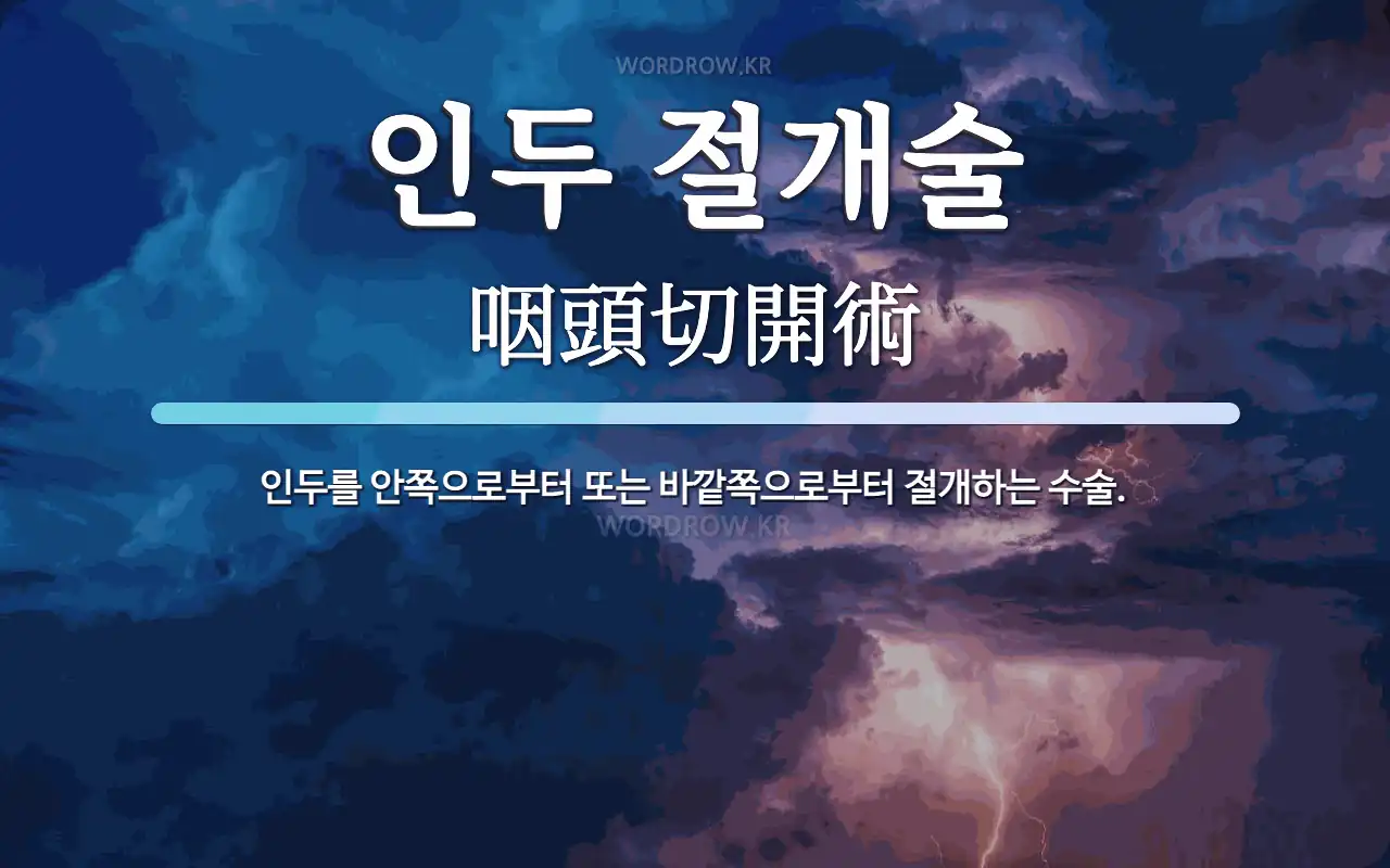 인두 절개술 뜻 인두를 안쪽으로부터 또는 바깥쪽으로부터 절개하는 수술