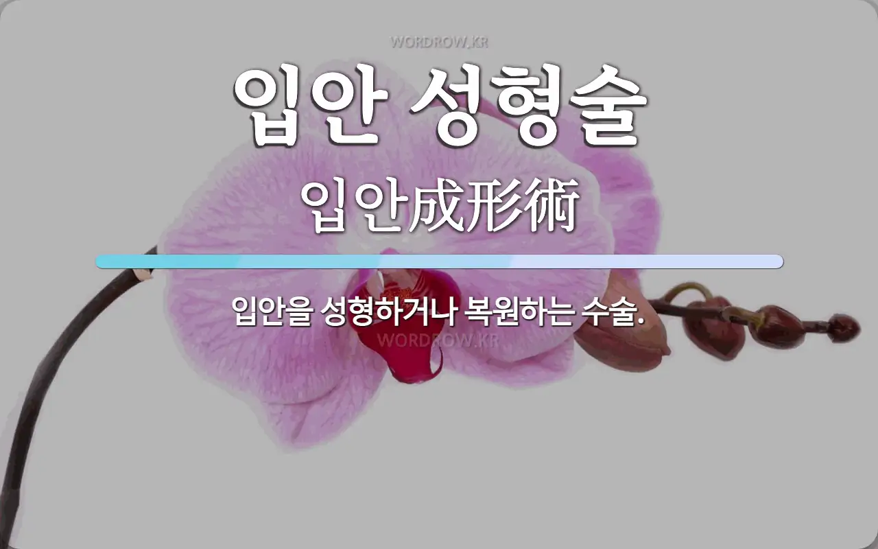 입안 성형술 뜻 입안을 성형하거나 복원하는 수술