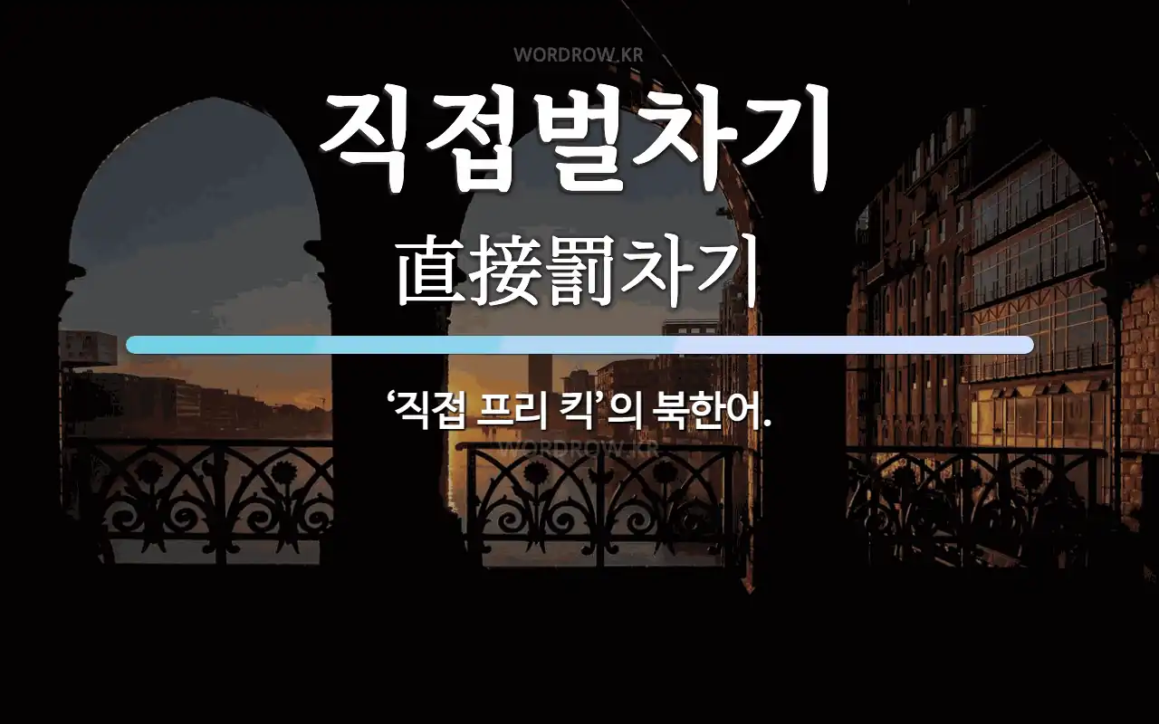 직접벌차기 뜻 ‘직접 프리 킥의 북한어