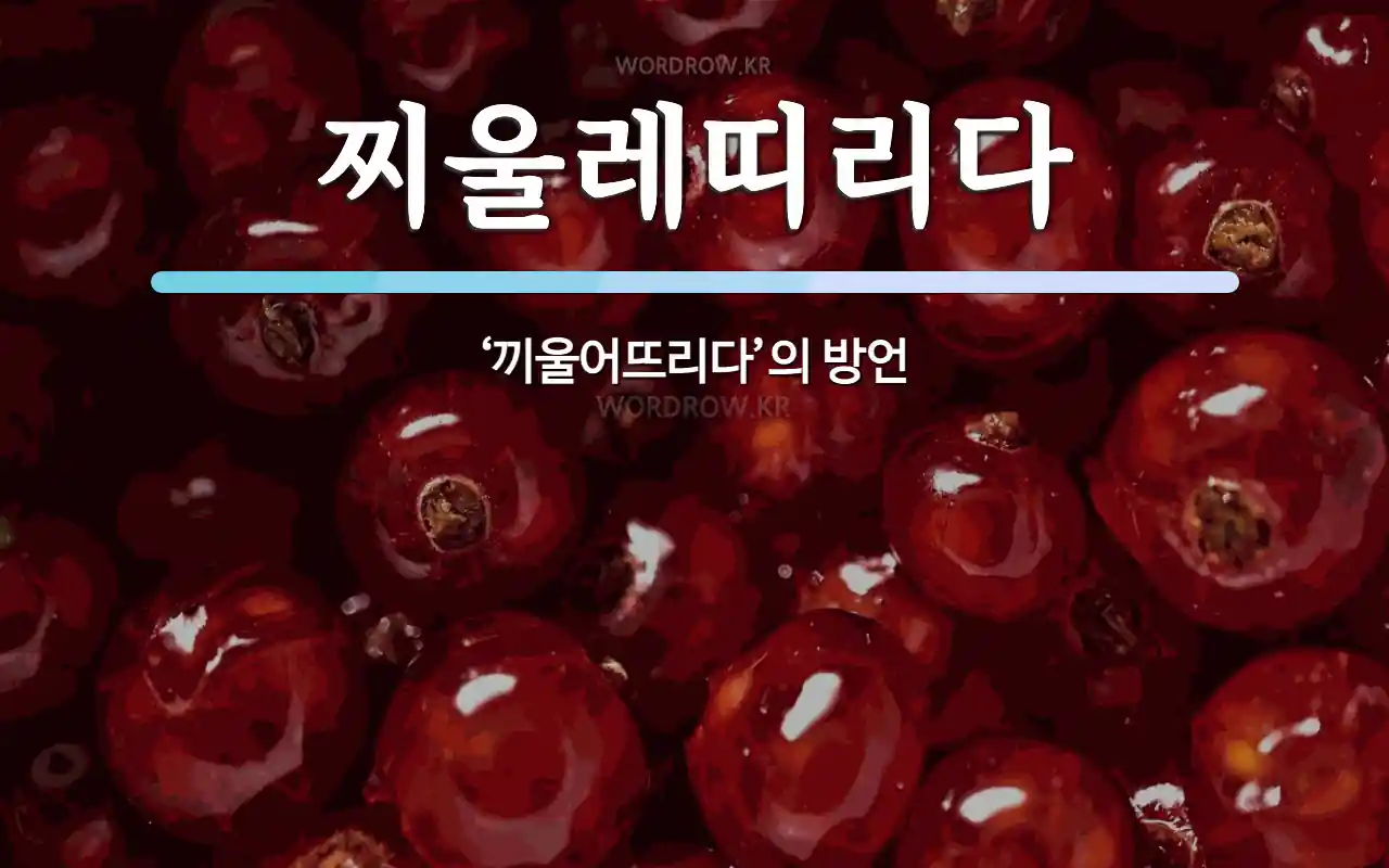 찌울레띠리다 뜻 ‘끼울어뜨리다의 방언