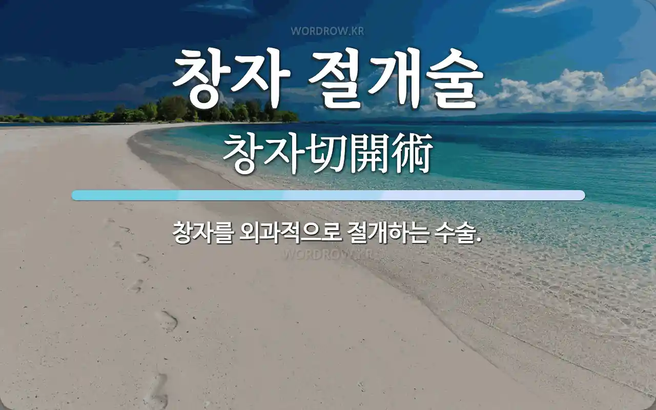 창자 절개술 뜻 창자를 외과적으로 절개하는 수술