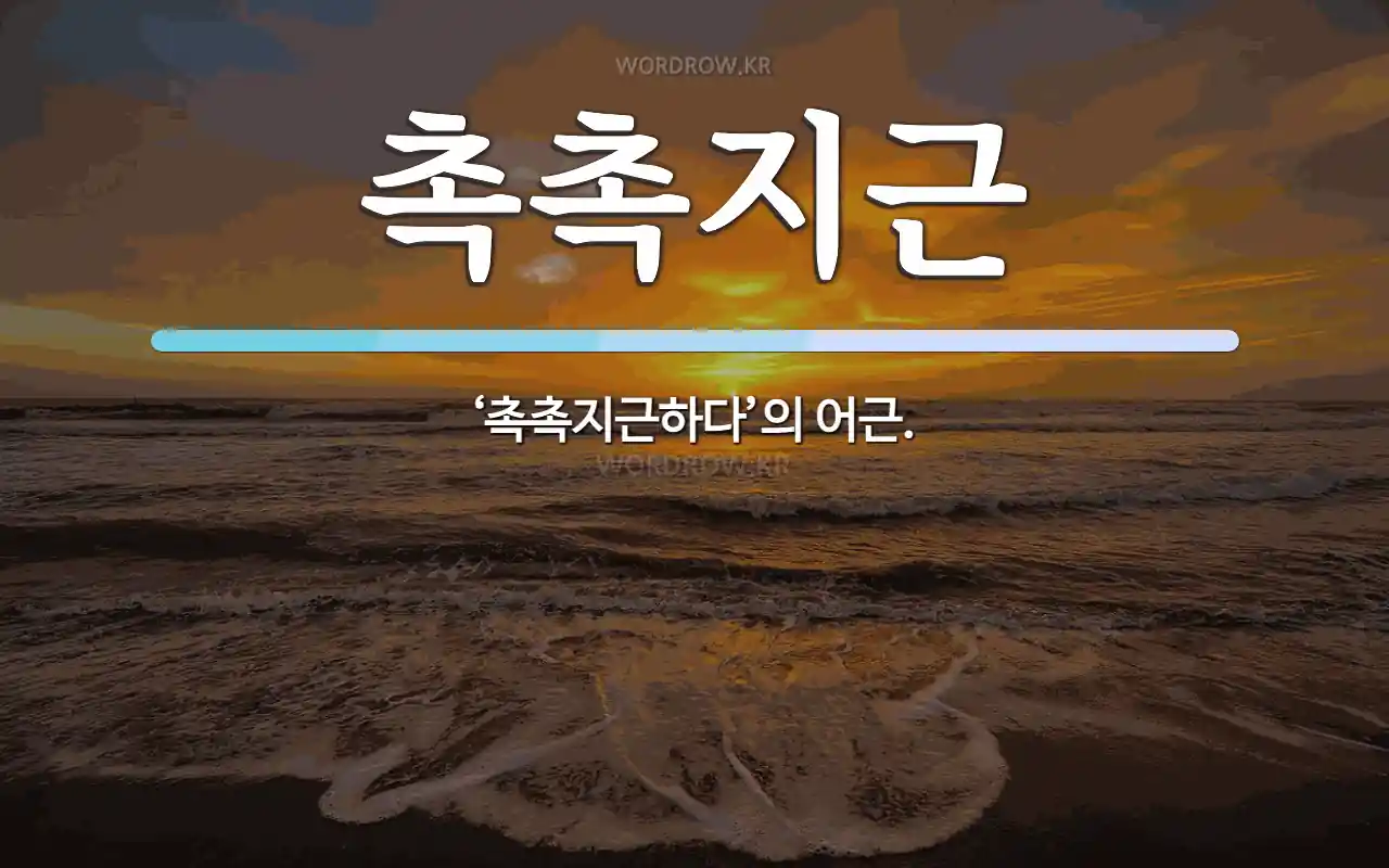 촉촉지근 뜻 ‘촉촉지근하다의 어근