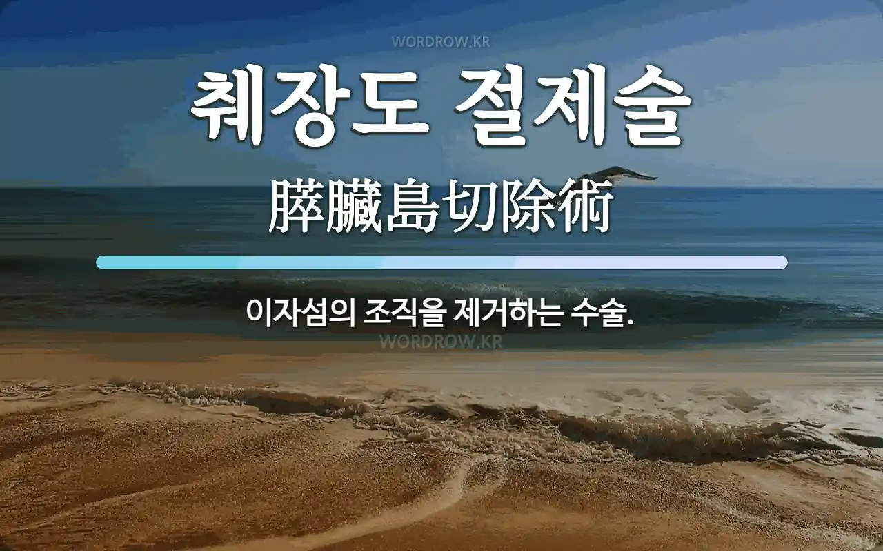췌장도 절제술 뜻 이자섬의 조직을 제거하는 수술