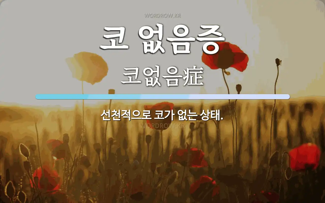 코 없음증 뜻 선천적으로 코가 없는 상태