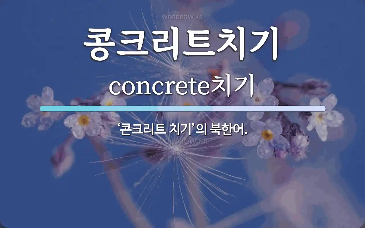 콩크리트치기 뜻 ‘콘크리트 치기의 북한어