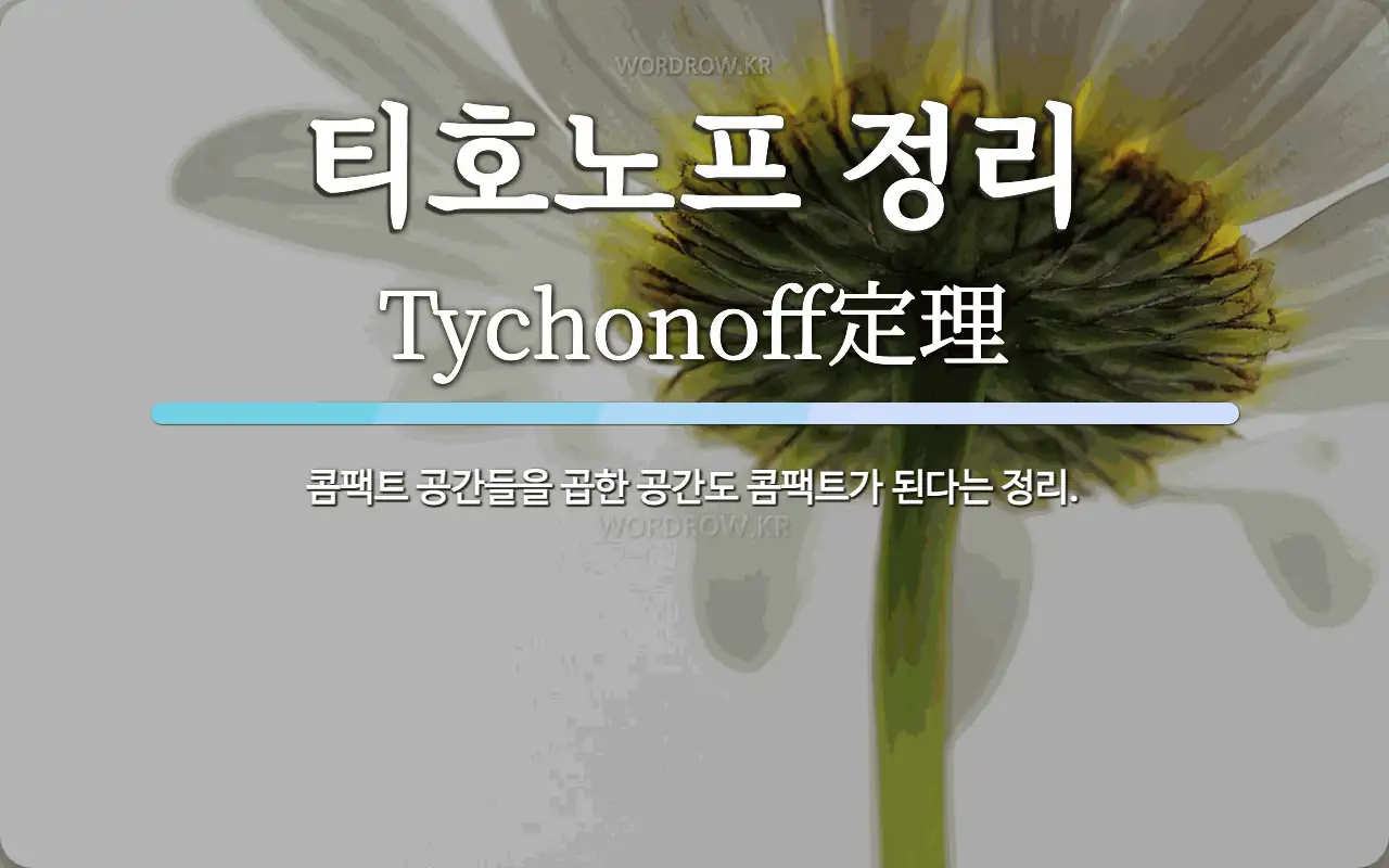 티호노프 정리 뜻 콤팩트 공간들을 곱한 공간도 콤팩트가 된다는 정리