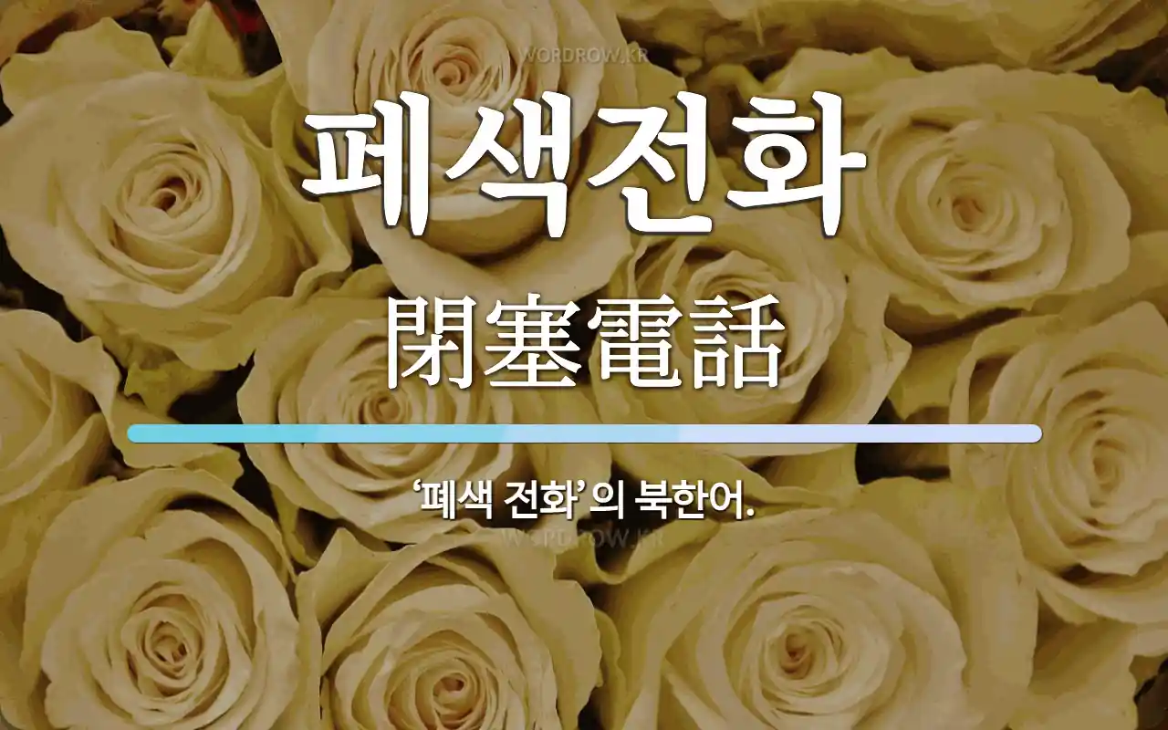 페색전화 뜻 ‘폐색 전화의 북한어