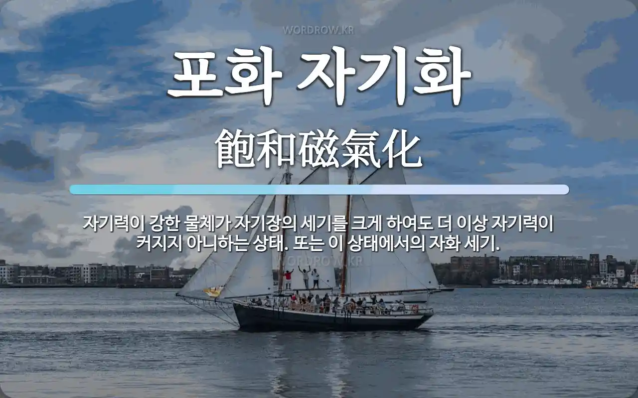 포화 자기화 뜻 자기력이 강한 물체가 자기장의 세기를 크게 하여도 더 이상 자기력이 커지지 아니하는 상태