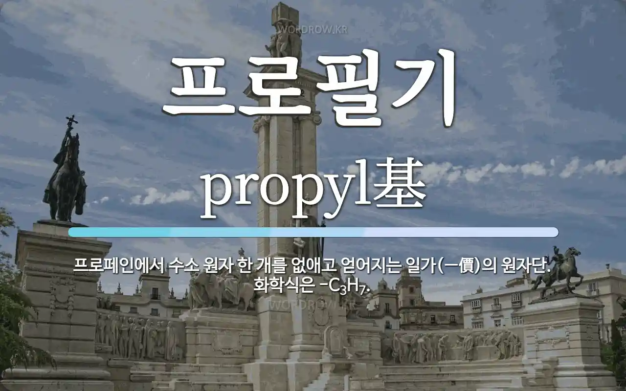 프로필기 뜻 프로페인에서 수소 원자 한 개를 없애고 얻어지는 일가一價의 원자단 화학식은 C
