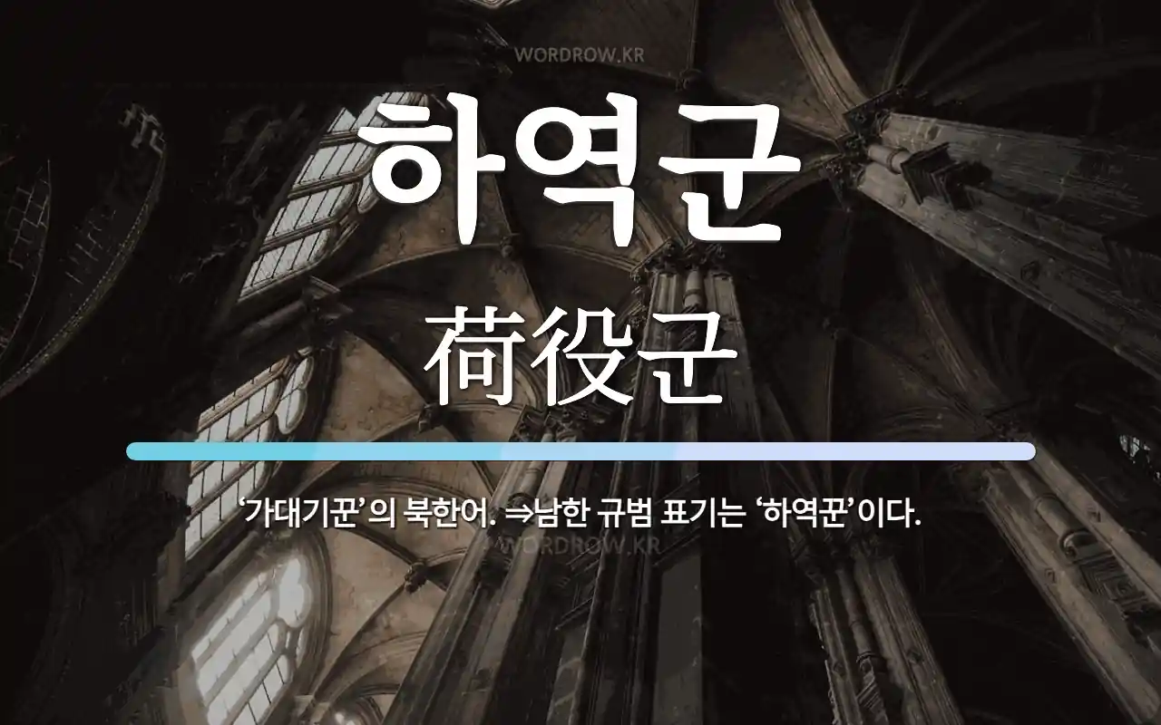 하역군 뜻 ‘가대기꾼의 북한어 ⇒남한 규범 표기는 ‘하역꾼이다