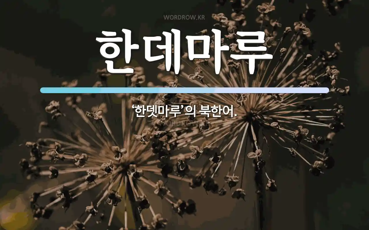 한데마루 뜻 ‘한뎃마루의 북한어