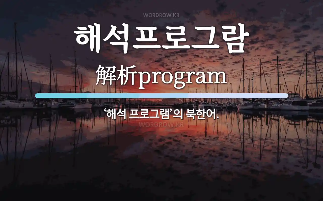 해석프로그람 뜻 ‘해석 프로그램의 북한어