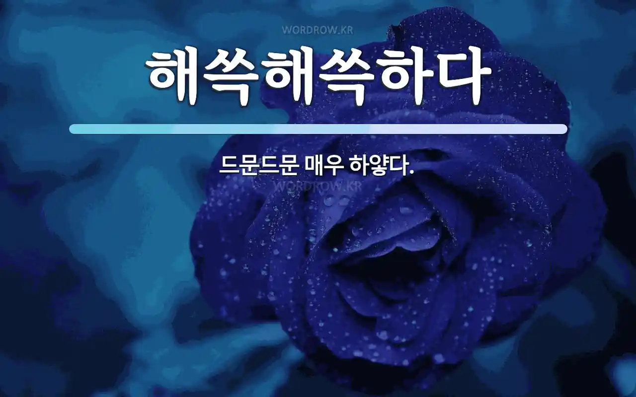 해쓱해쓱하다 뜻 드문드문 매우 하얗다