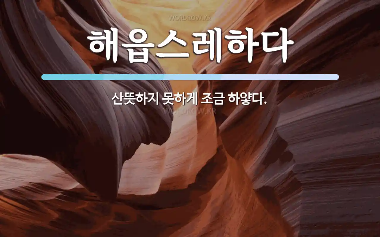 해읍스레하다 뜻 산뜻하지 못하게 조금 하얗다