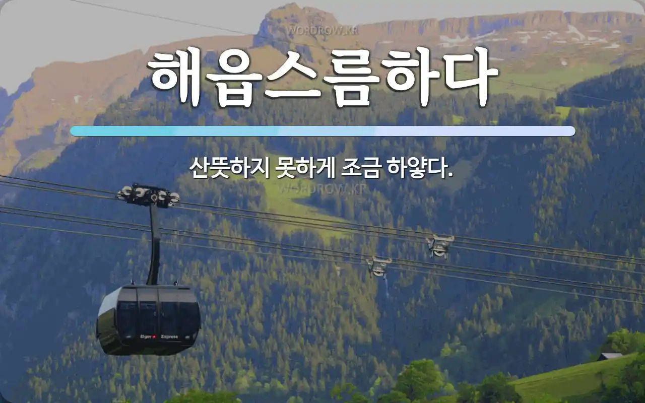 해읍스름하다 뜻 산뜻하지 못하게 조금 하얗다