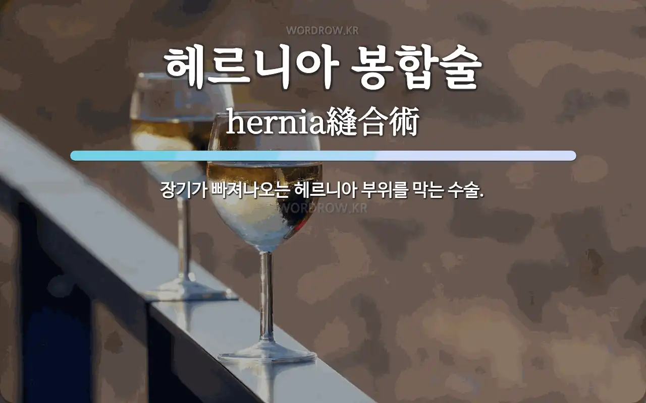 헤르니아 봉합술 뜻 장기가 빠져나오는 헤르니아 부위를 막는 수술
