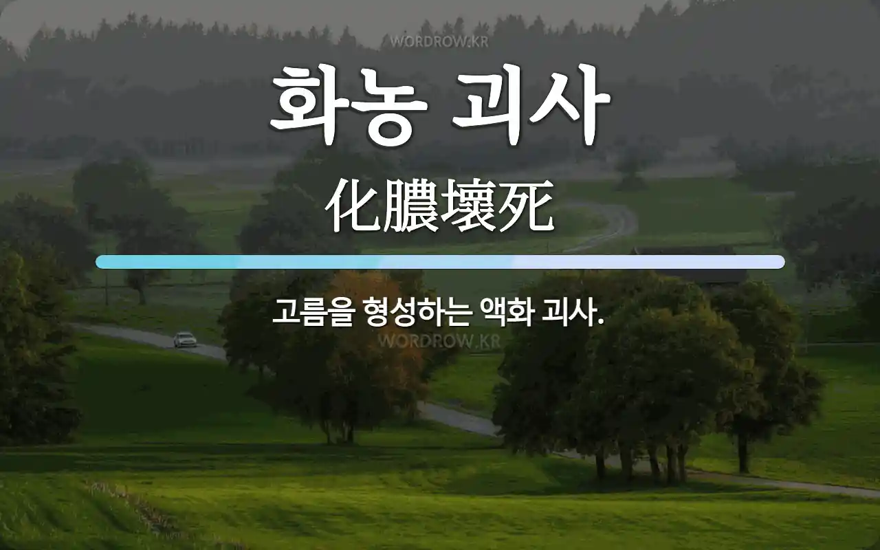 화농 괴사 뜻 고름을 형성하는 액화 괴사