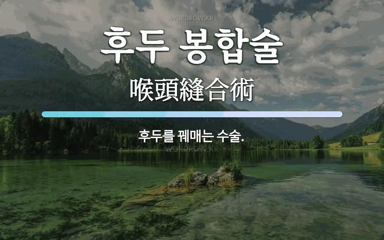 후두 봉합술 뜻 후두를 꿰매는 수술