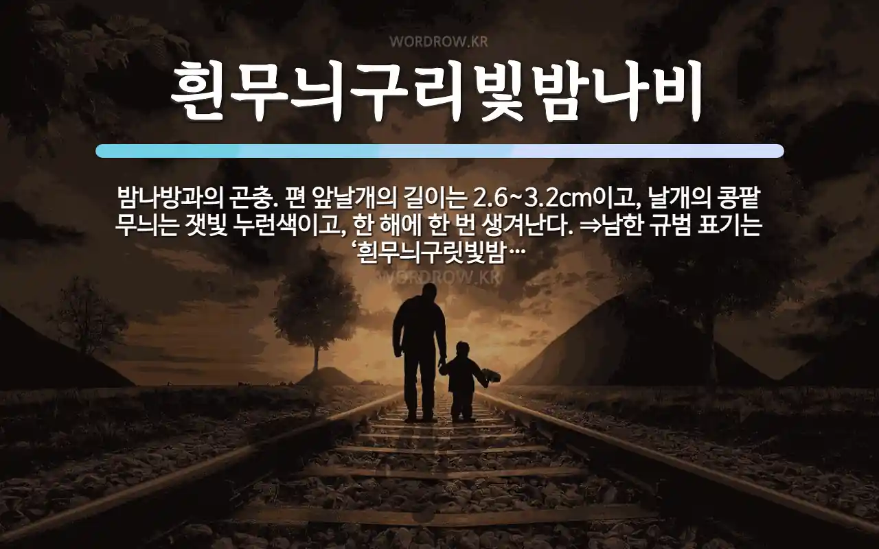 흰무늬구리빛밤나비 뜻 밤나방과의 곤충 편 앞날개의 길이는 26~32cm이고 날개의 콩팥 무늬는 잿빛 누런