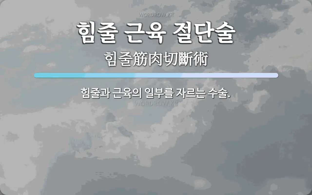 힘줄 근육 절단술 뜻 힘줄과 근육의 일부를 자르는 수술